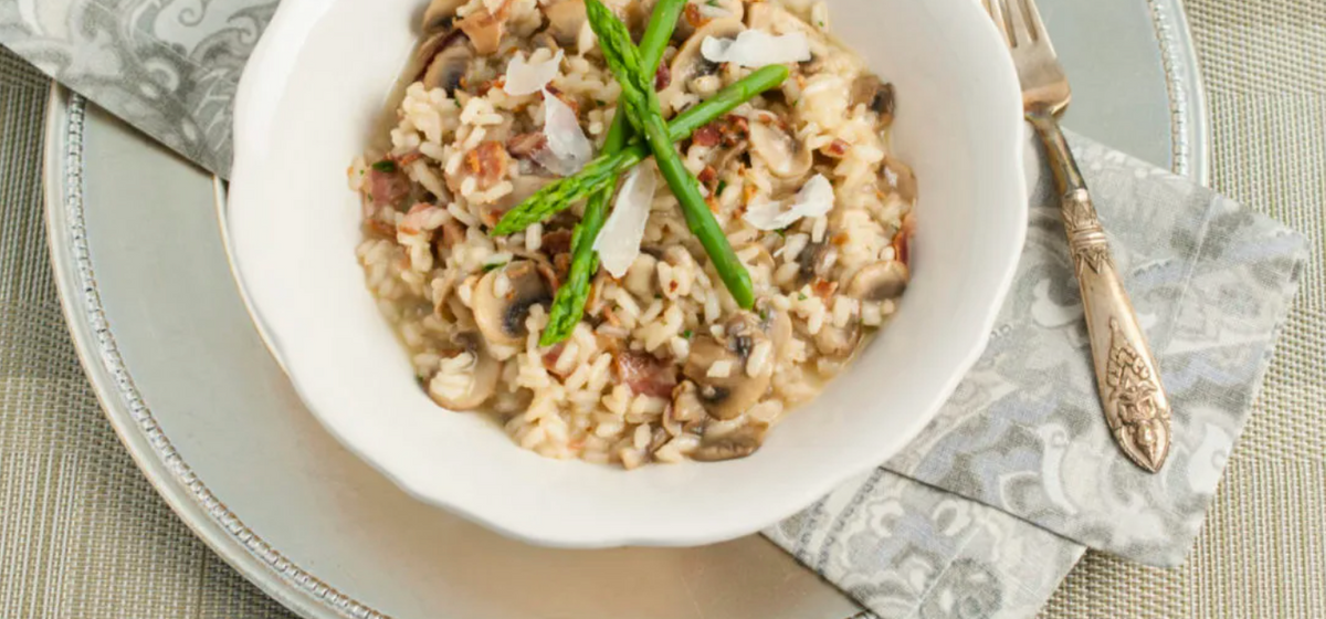 Mushroom Bacon Risotto Recipe | SideChef
