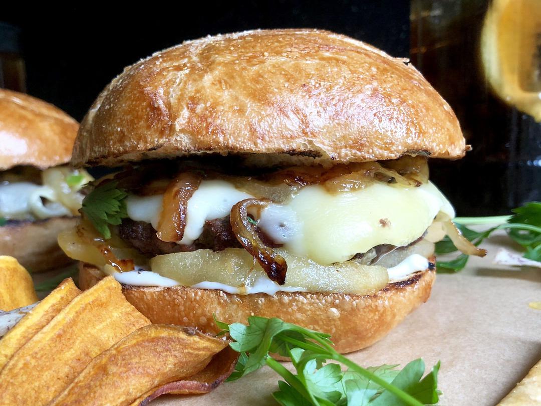 Camembert Burgers with Sautéed Apples Recipe | SideChef