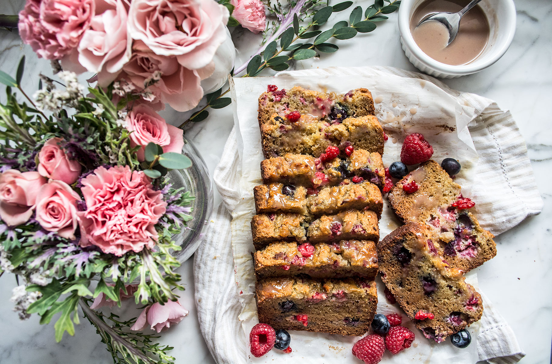 Paleo Lemon Blueberry Raspberry Bread Recipe | SideChef
