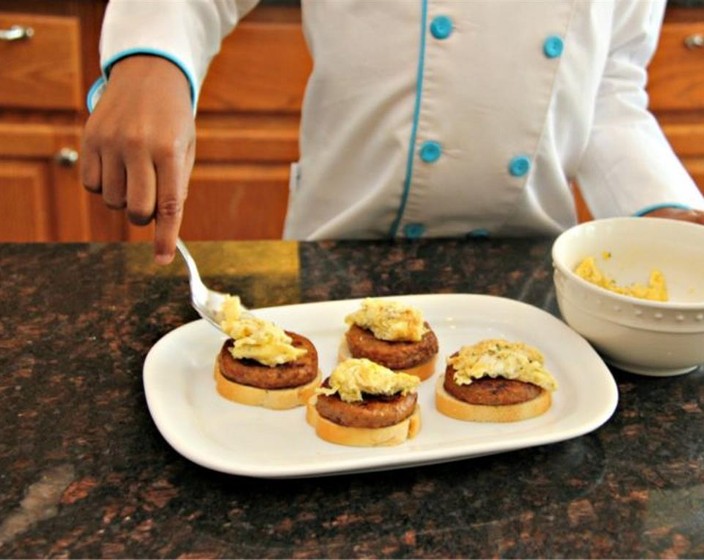 Sausage and Egg Breakfast Stacks – The Step Stool Chef