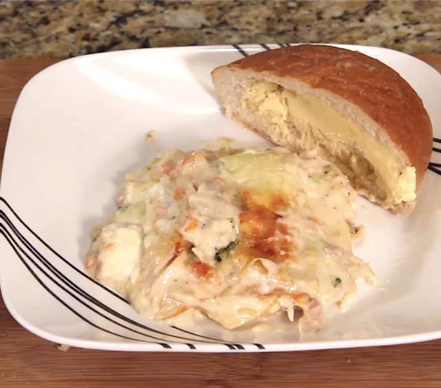 Lazy Man's Alfredo Chicken Lasagna Recipe | SideChef