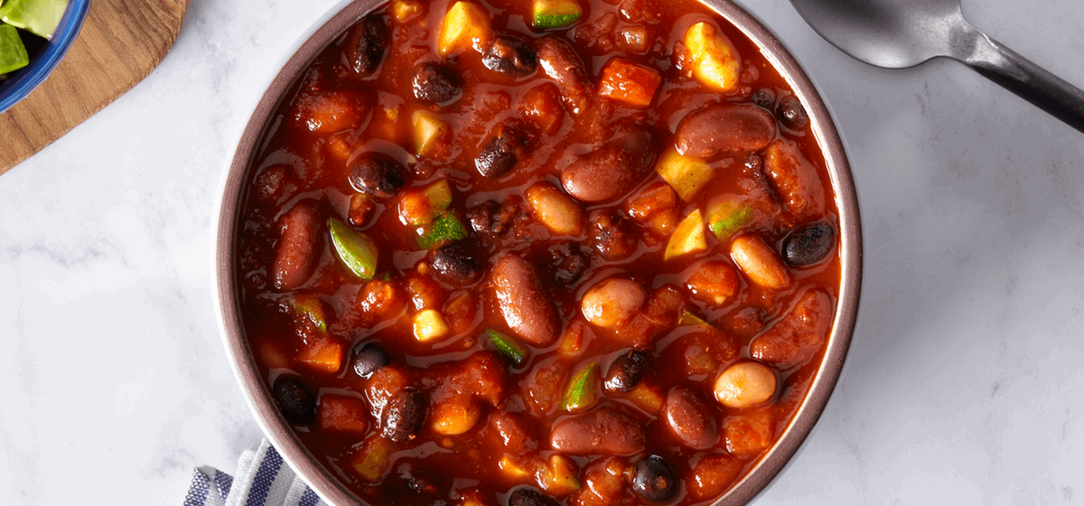 Three Bean Vegetarian Chili Recipe | SideChef