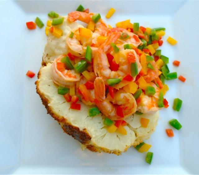 Baked Cauliflower and Confetti Shrimp Recipe | SideChef